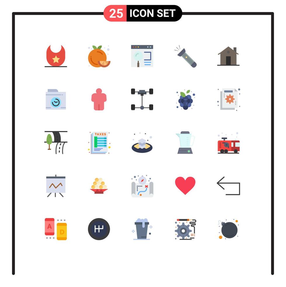 User Interface Pack Of 25 Basic Flat Colors Of Hiking Flash Browser Light Web Editable Vector