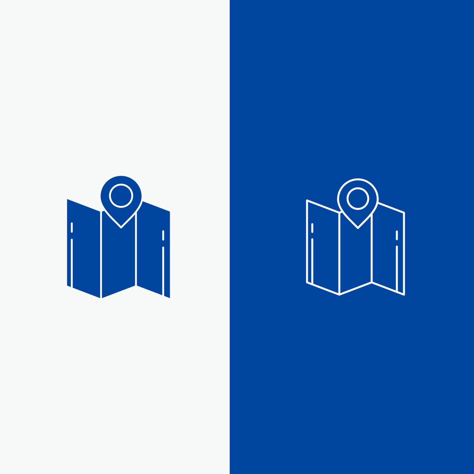 Map Direction Location Navigation Pointer Line And Glyph Solid Icon