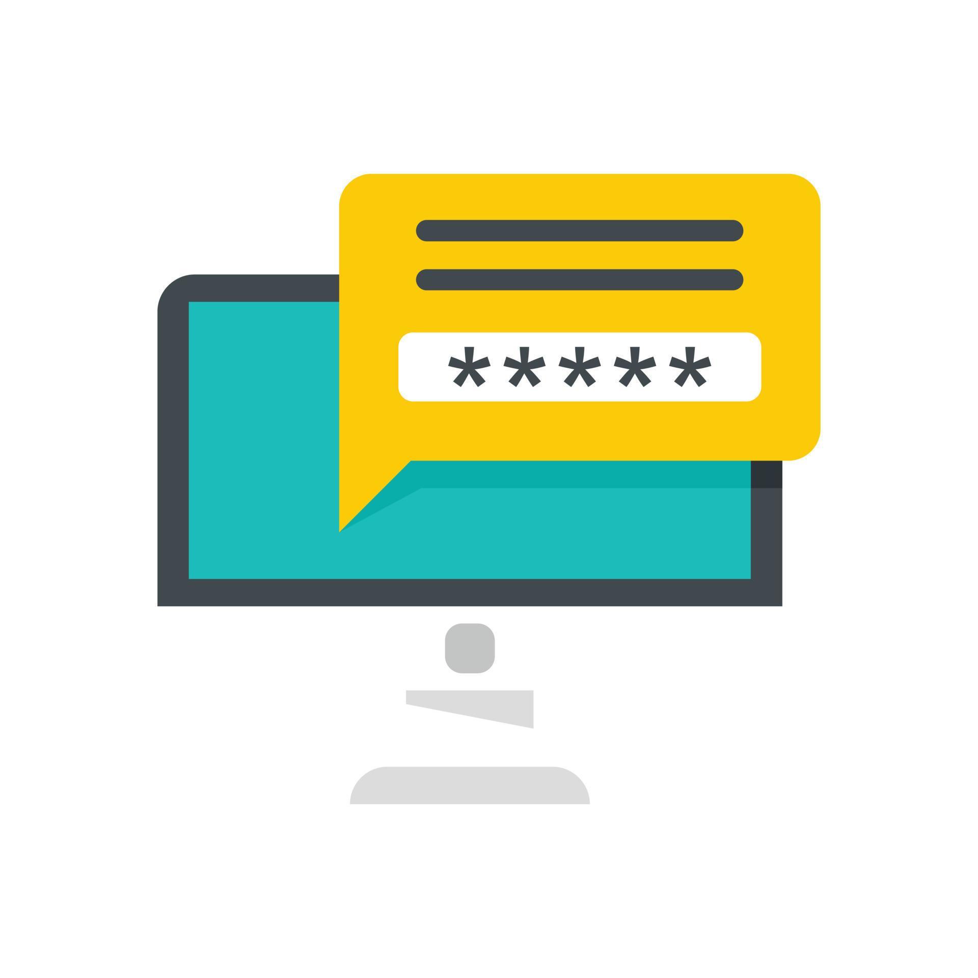 Secured Computer Password Icon Flat Isolated Vector 15030527 Vector Art At Vecteezy