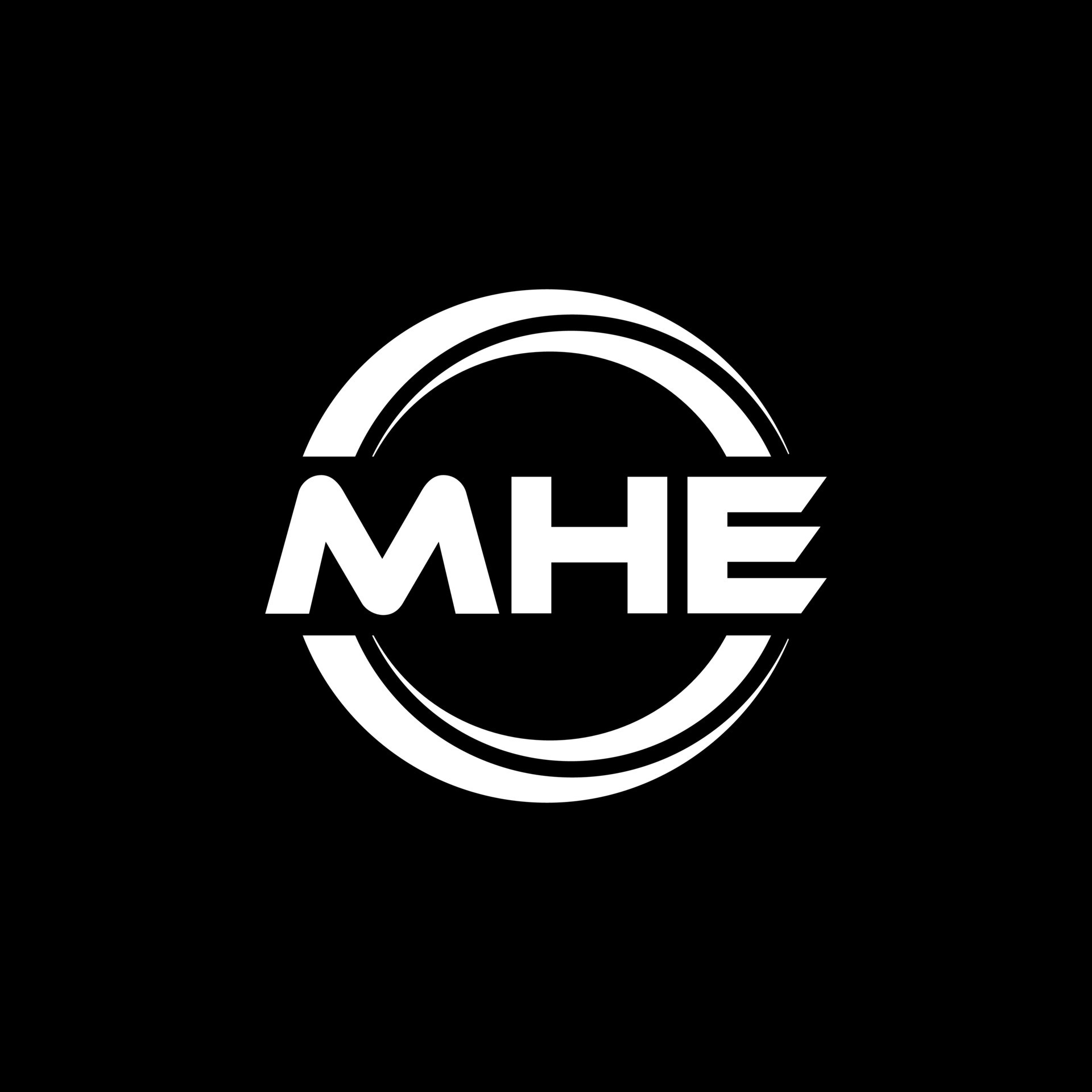 diseño del logotipo de la letra mhe en la ilustración. logotipo vectorial, diseños de caligrafía ...