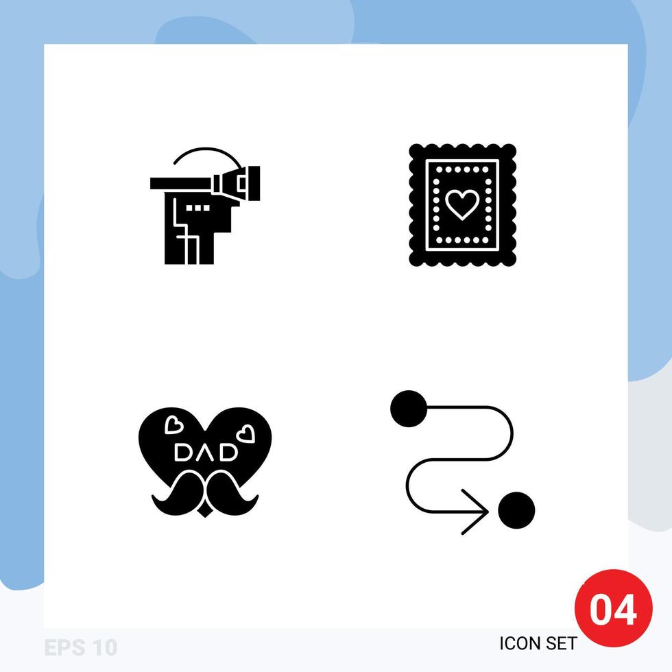 4 Universal Solid Glyphs Set For Web And Mobile Applications Virtual Father Technology Food Love