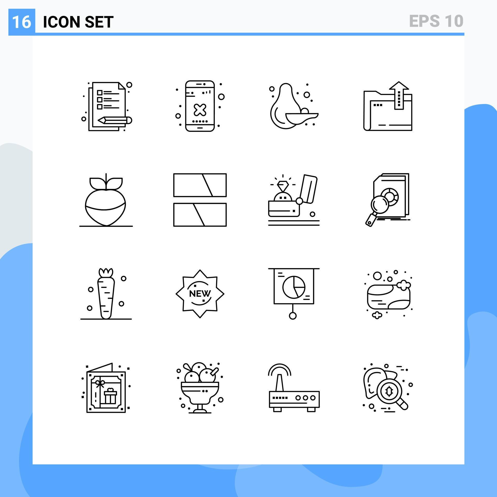 16 Universal Outline Signs Symbols Of Editing Turnip Fruit Food File Editable Vector Design