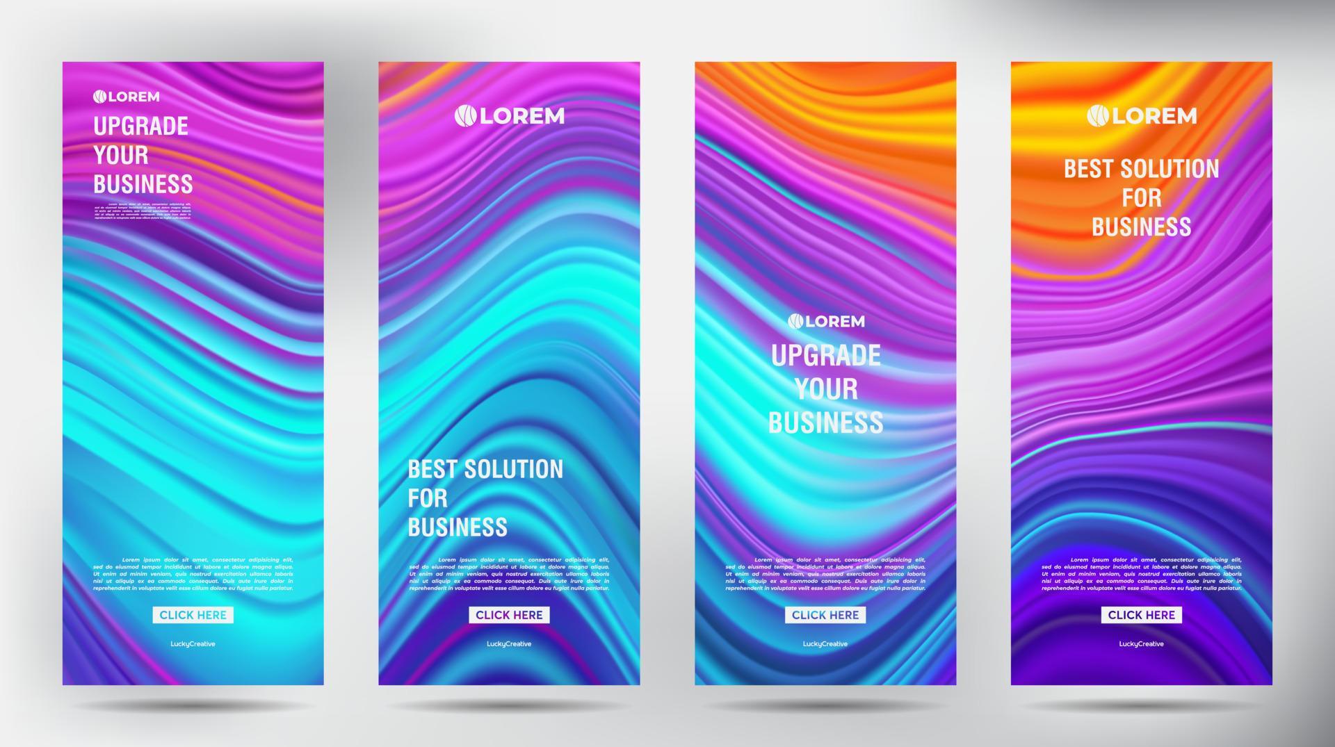 Mesh Color Flow Roll Up Business Brochure Flyer Banner Design Vertical Template Cover