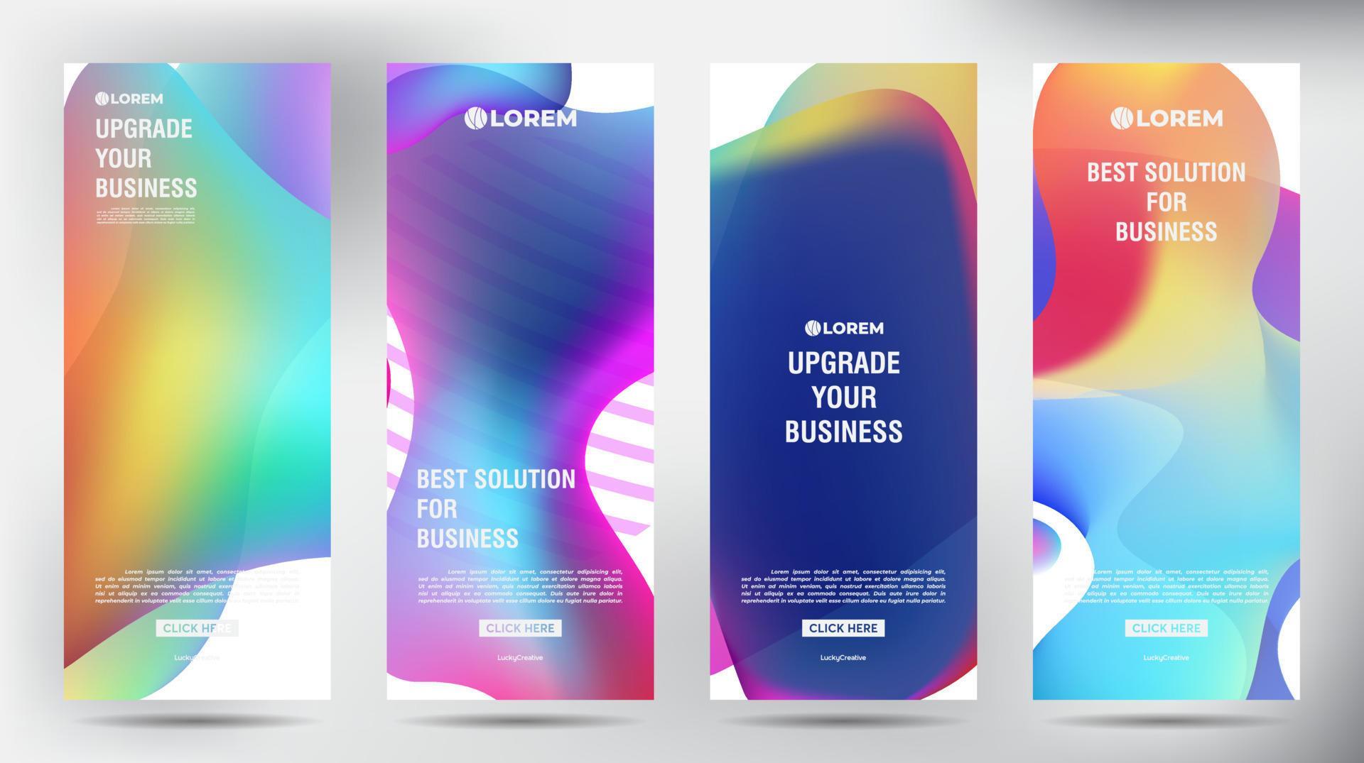 Mesh Color Flow Roll Up Business Brochure Flyer Banner Design Vertical Template Cover
