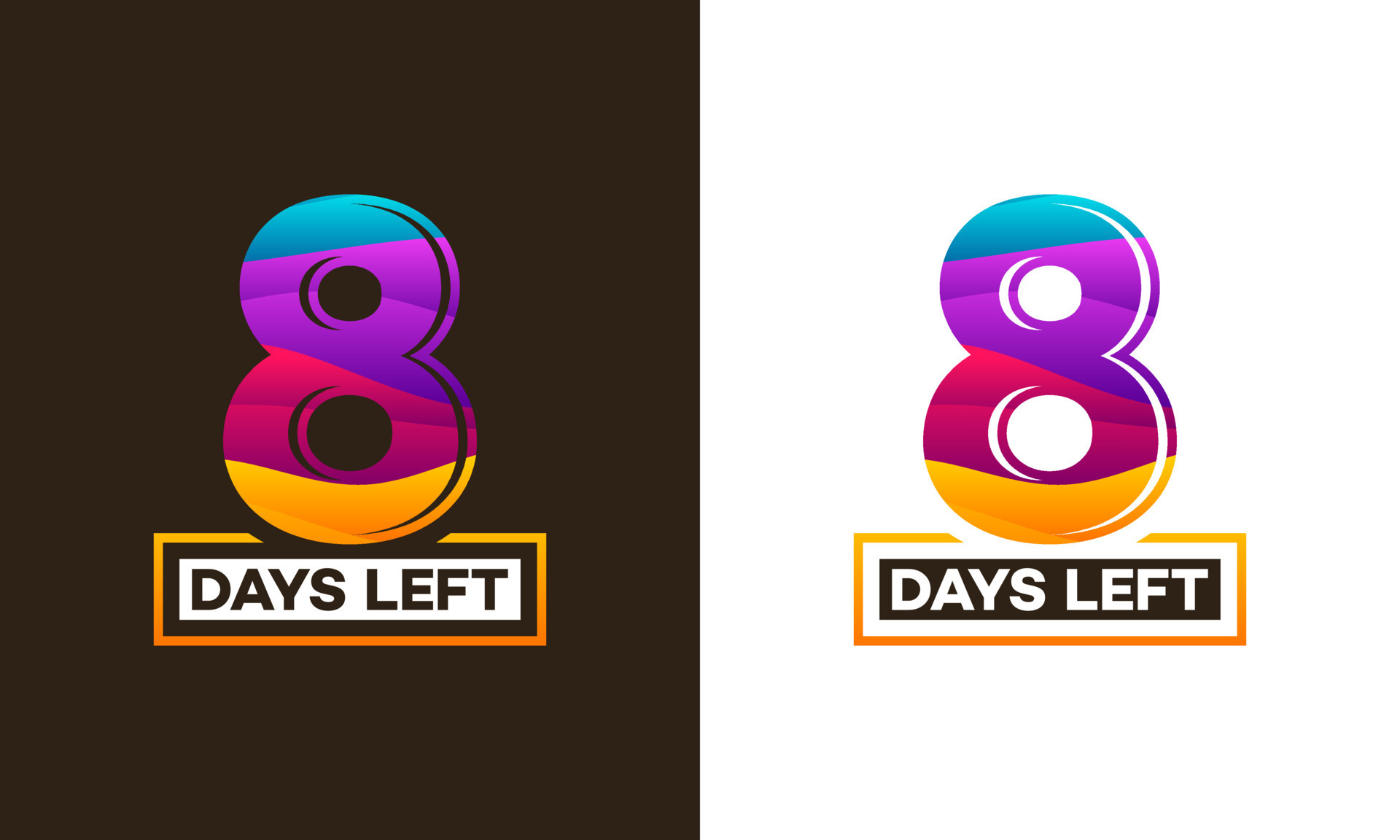 Modern Colorful Countdown left days banner, number of days left badge ...