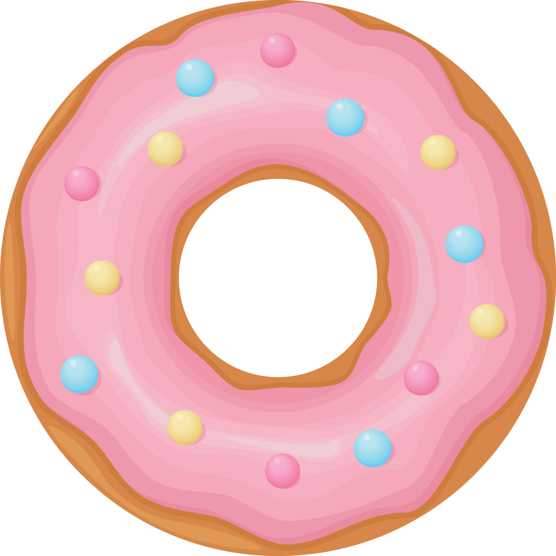 Donut. A sweet doughnut, poured with pink glaze and decorated with ... Donut. A sweet doughnut, poured with pink glaze and decorated with ...