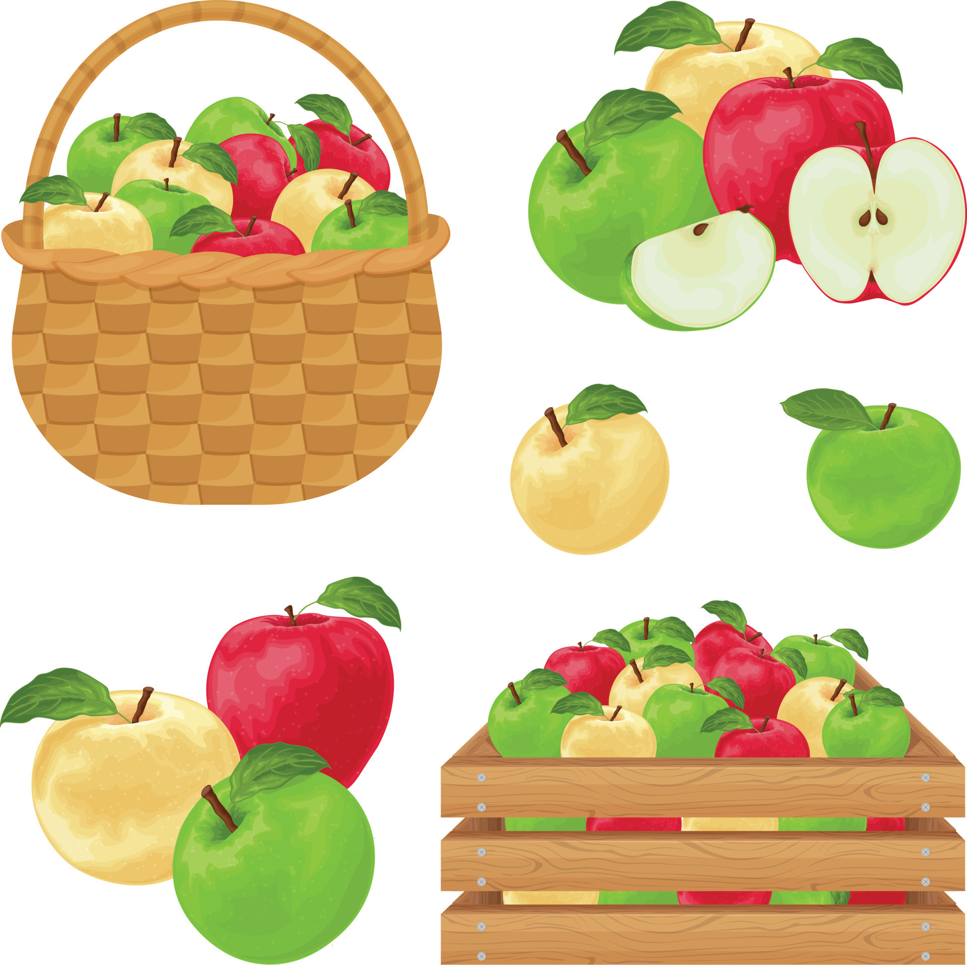 Red And Green Apples Clipart