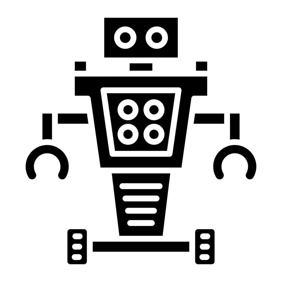 Robot Glyph Icon 15037554 Vector Art at Vecteezy