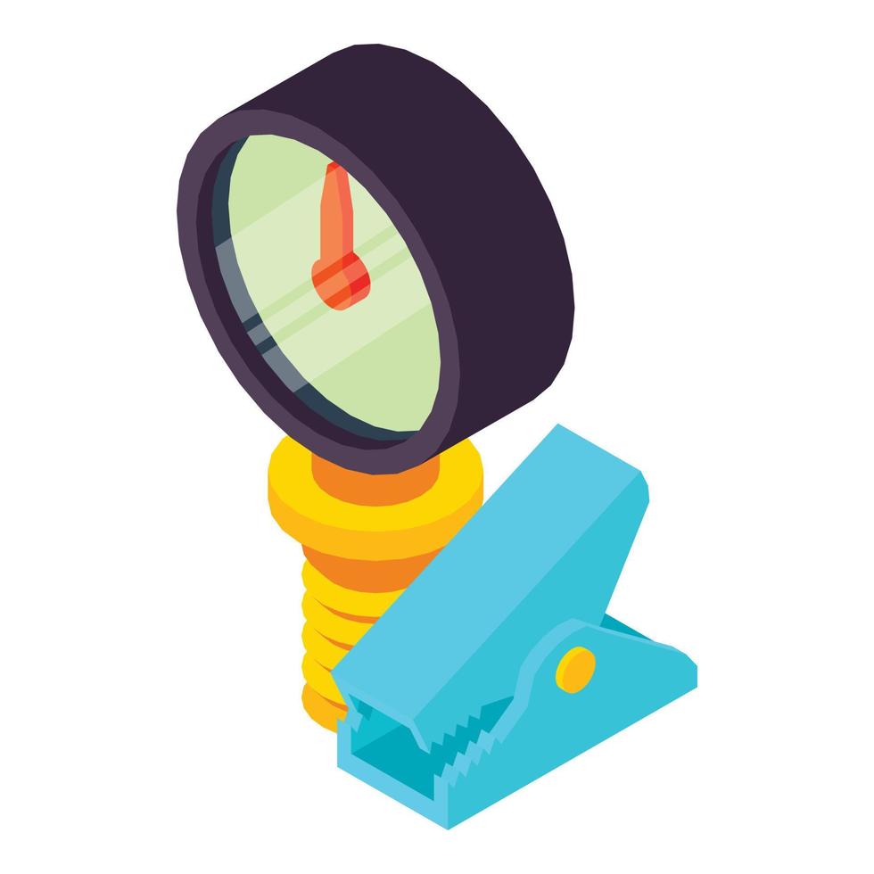 Professional tool icon isometric vector. Two welding clamp manometer ... Professional tool icon isometric vector. Two welding clamp manometer ...