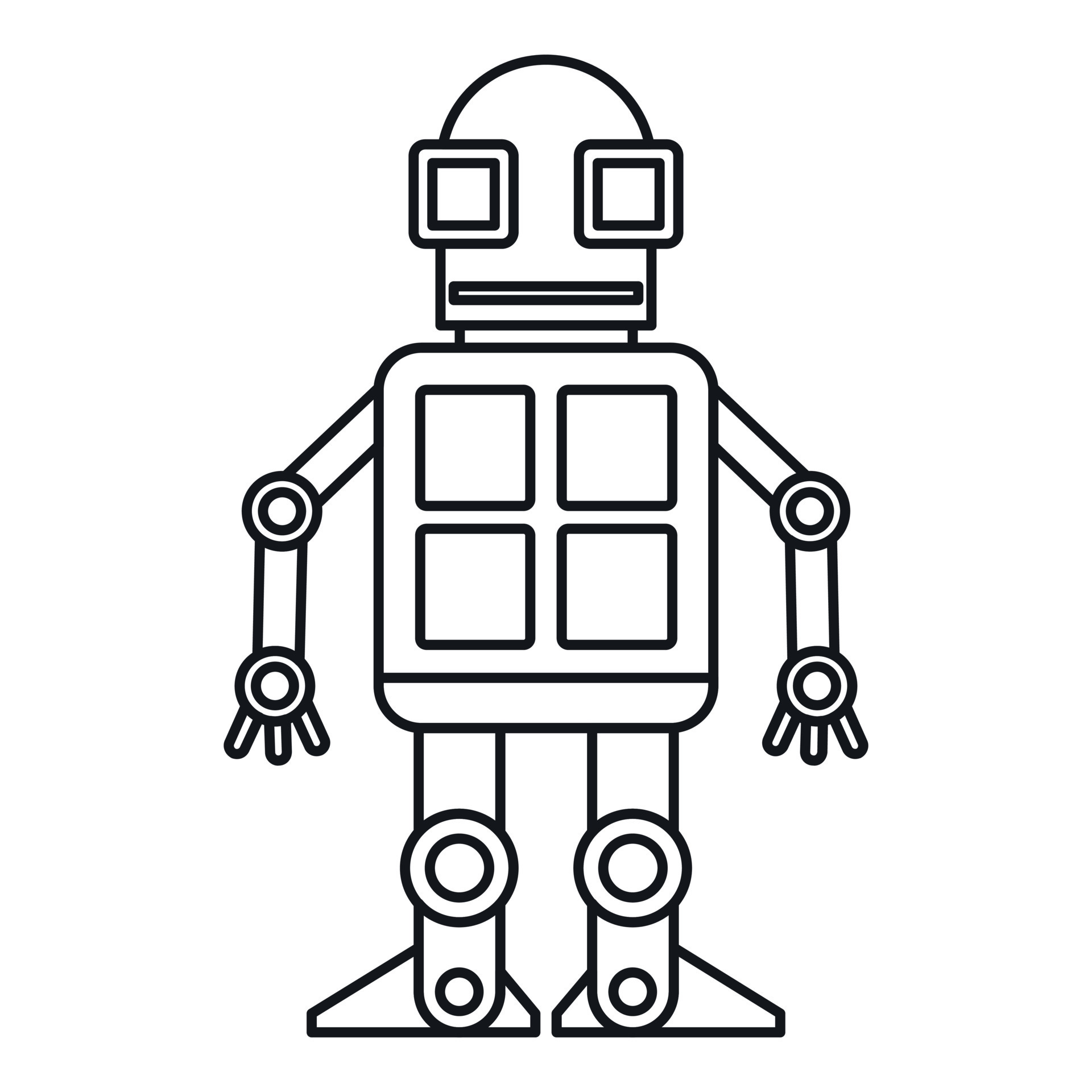 Android robot icon, outline style 15041496 Vector Art at Vecteezy