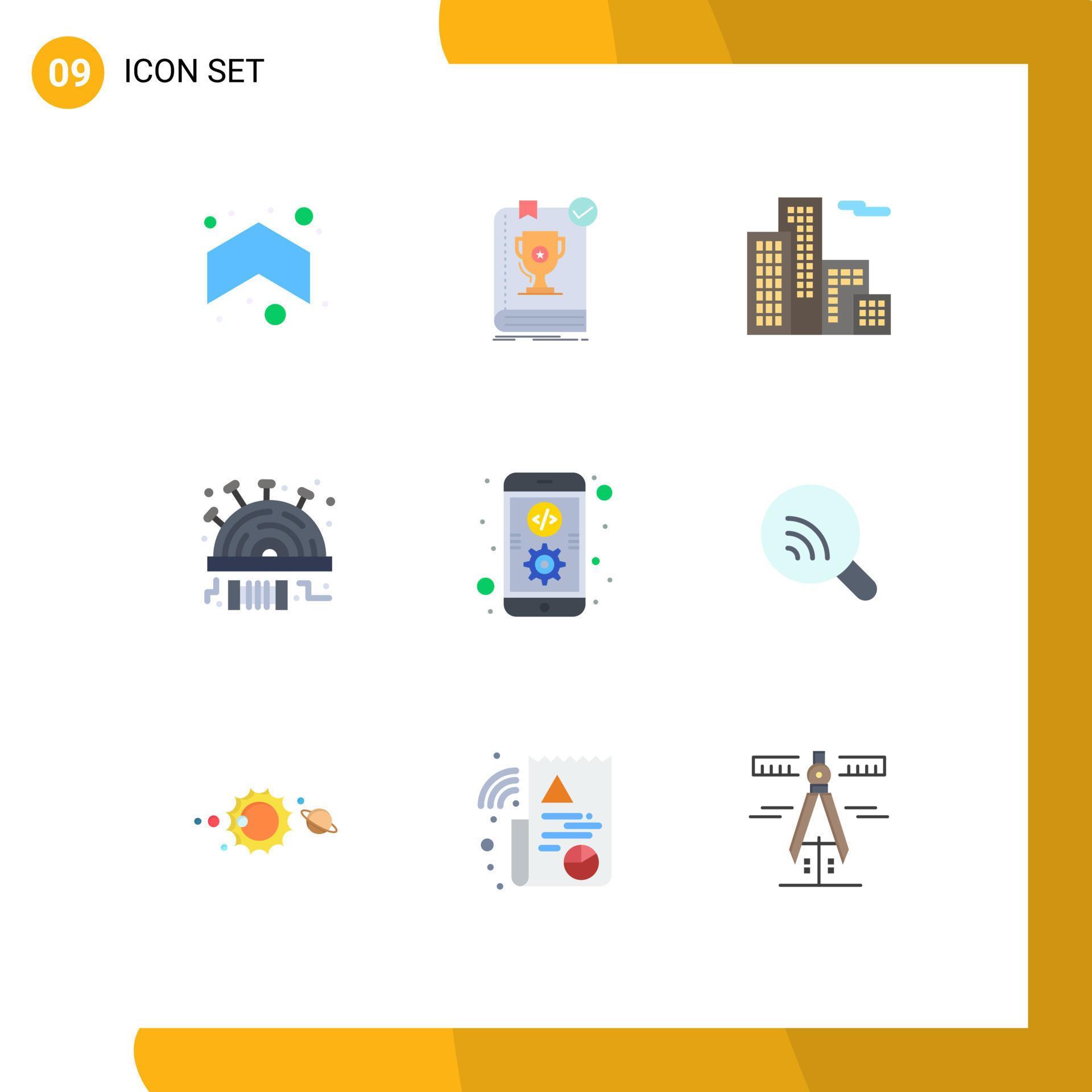 Mobile Interface Flat Color Set Of 9 Pictograms Of Coding Stitch Rules Sew Modest Editable