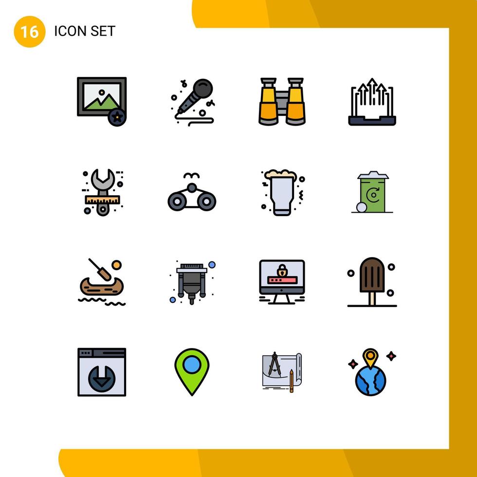 Editable Vector Line Pack Of 16 Simple Flat Color Filled Lines Of Design Architect Search Report