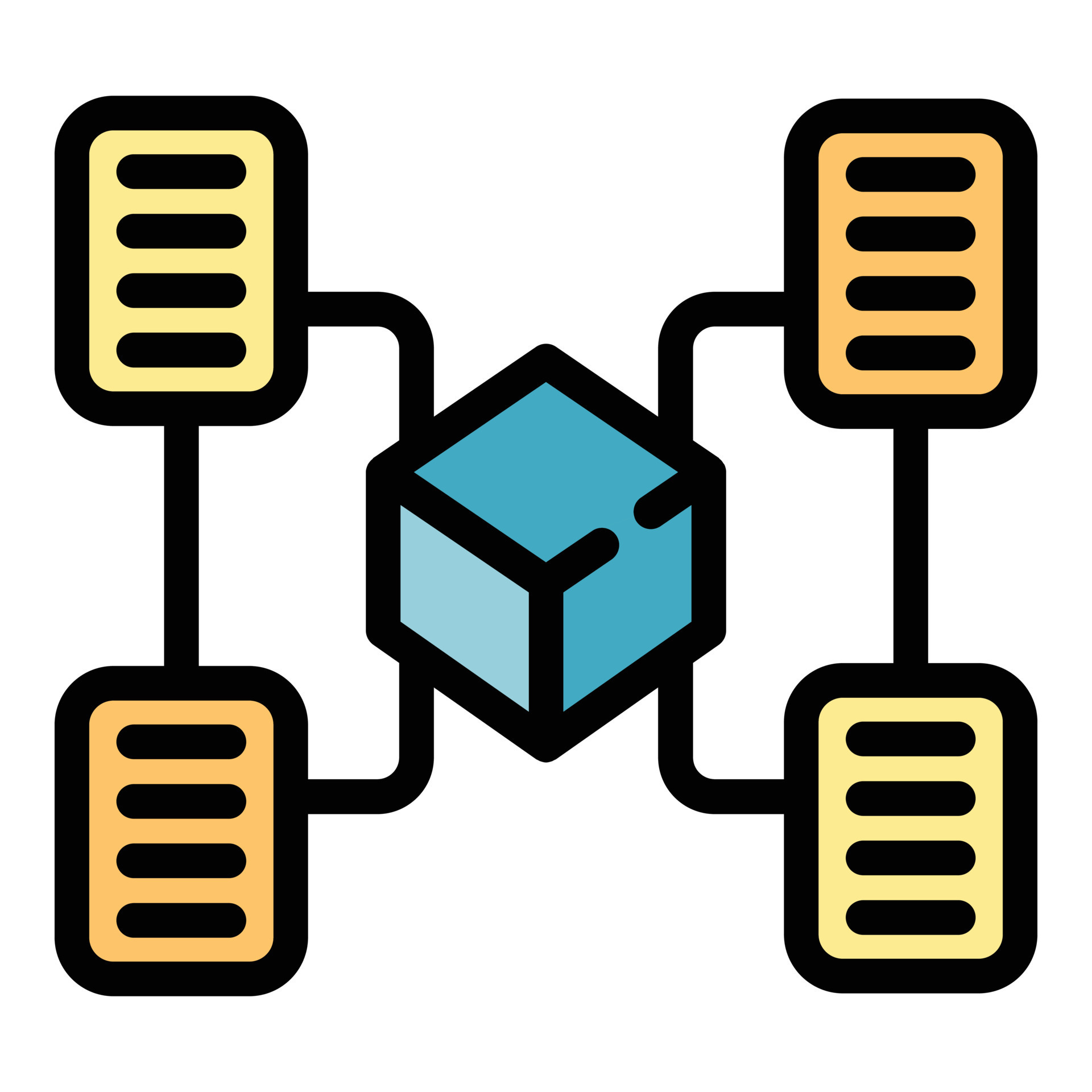 Blockchain Network Icon Color Outline Vector 15042011 Vector Art At
