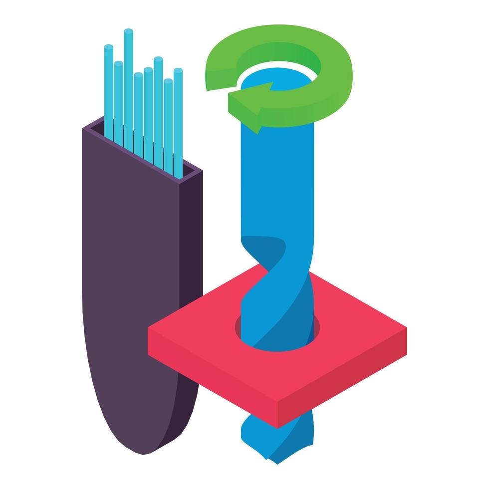 Professional equipment icon isometric vector. Welding rods and drilling ... Professional equipment icon isometric vector. Welding rods and drilling ...