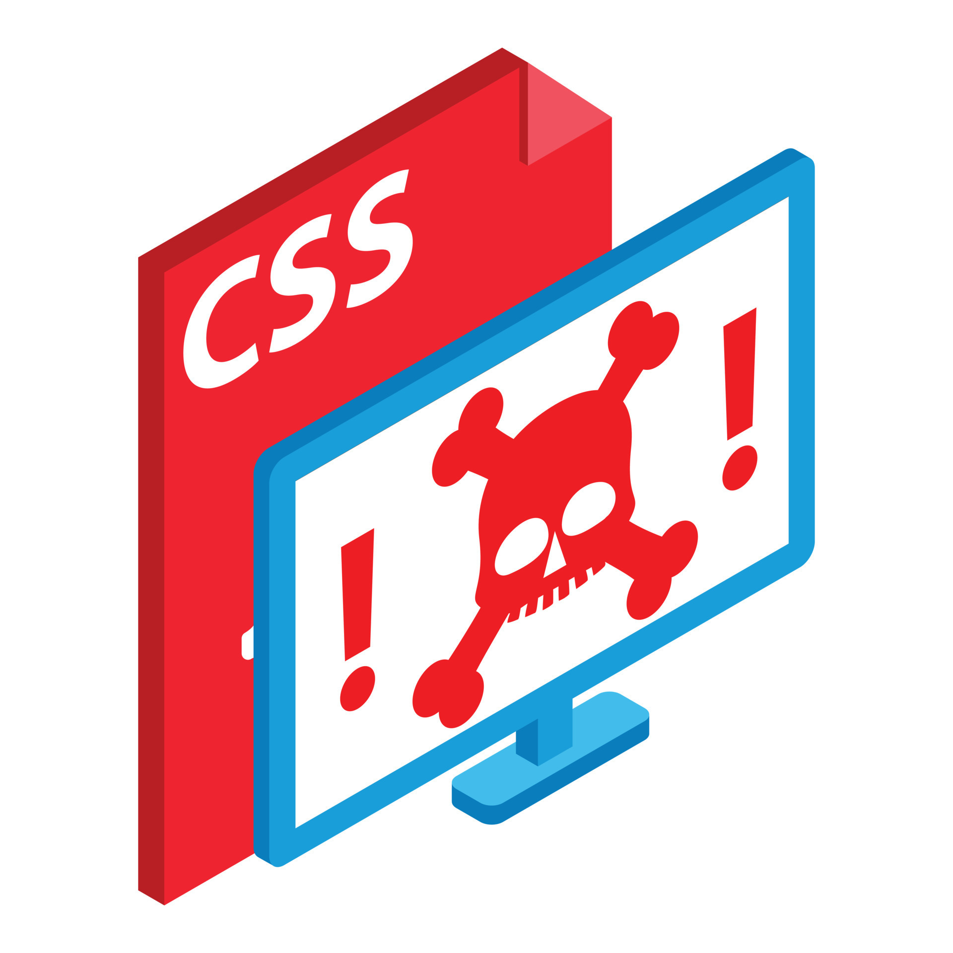 Hacked Computer Icon Isometric Vector Skull Bone On Computer Screen Css File 15042573 Vector