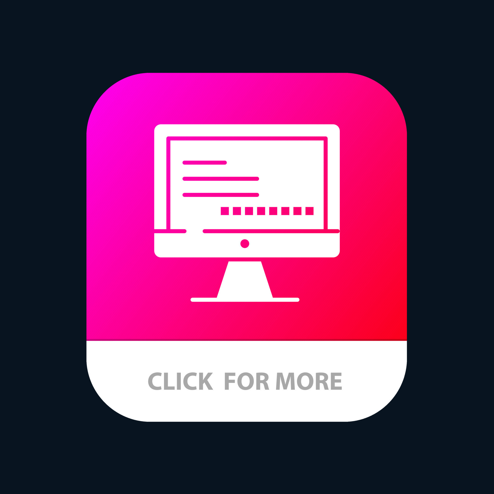 Computer Monitor Text Education Mobile App Icon Design 15043250 Vector ...