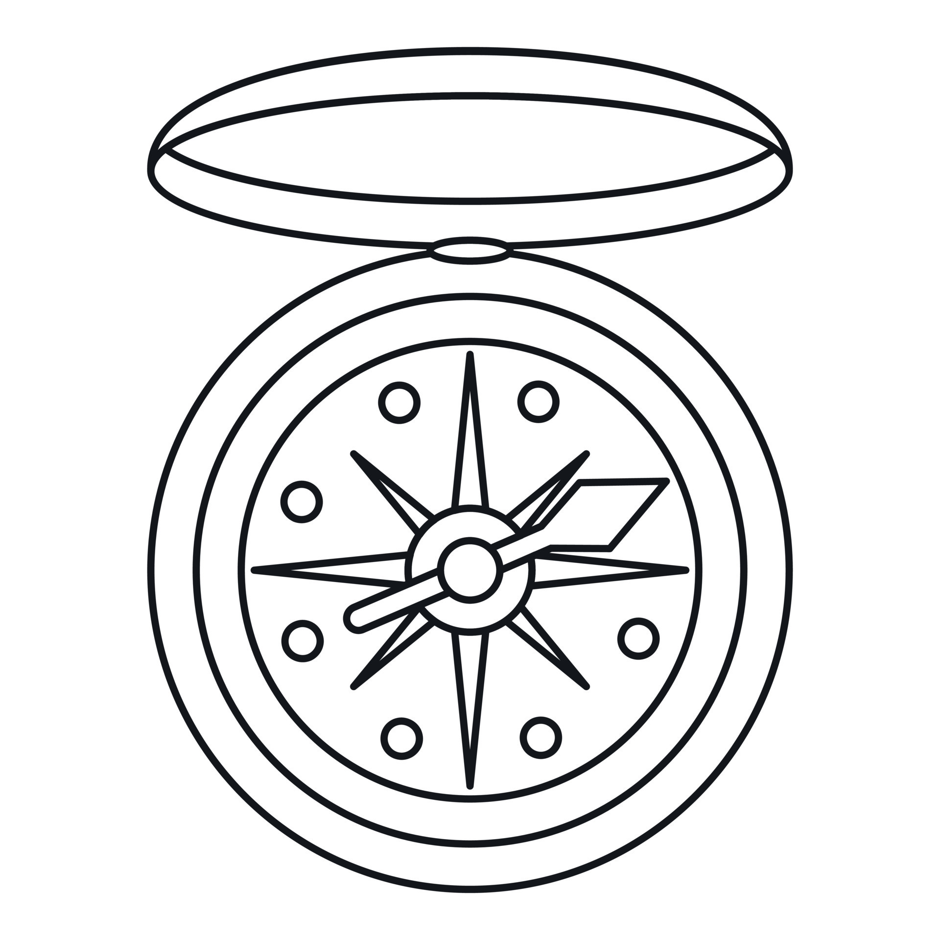 Compass Icon Outline Style 15043261 Vector Art At Vecteezy