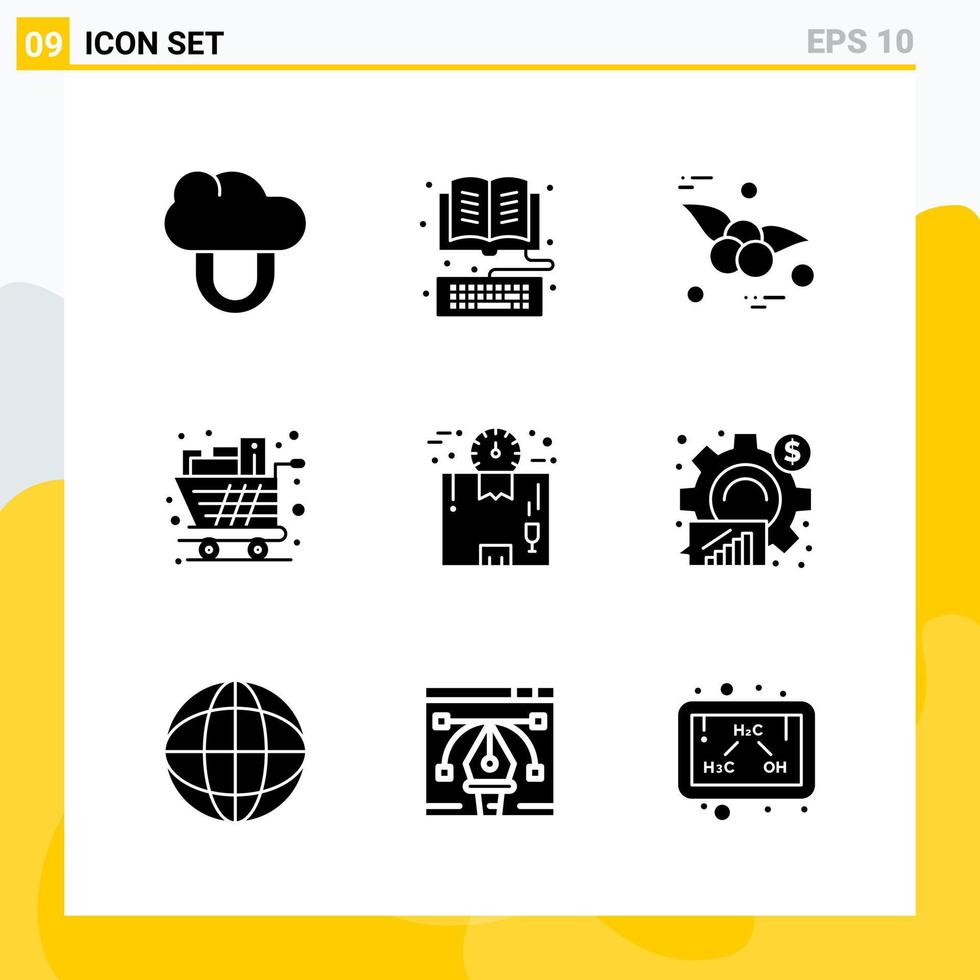 Collection of 9 Universal Solid Icons Icon Set for Web and Mobile ...