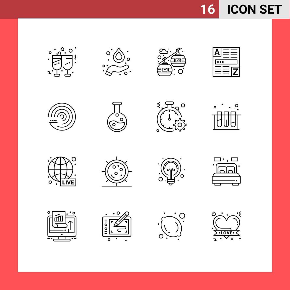 Editable Vector Line Pack Of 16 Simple Outlines Of Scince Model