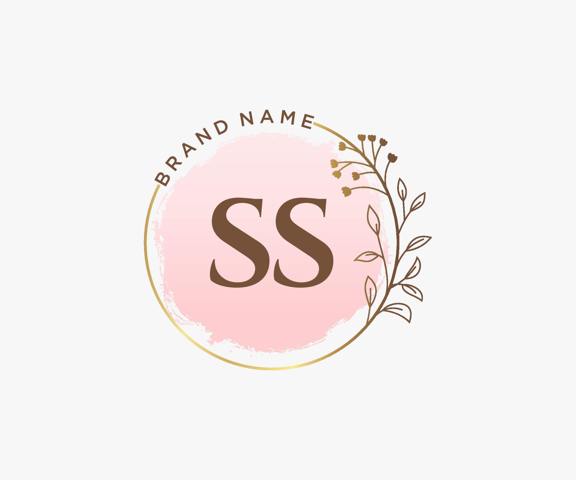 Initial SS feminine logo. Usable for Nature, Salon, Spa, Cosmetic and Beauty Logos. Flat Vector ...