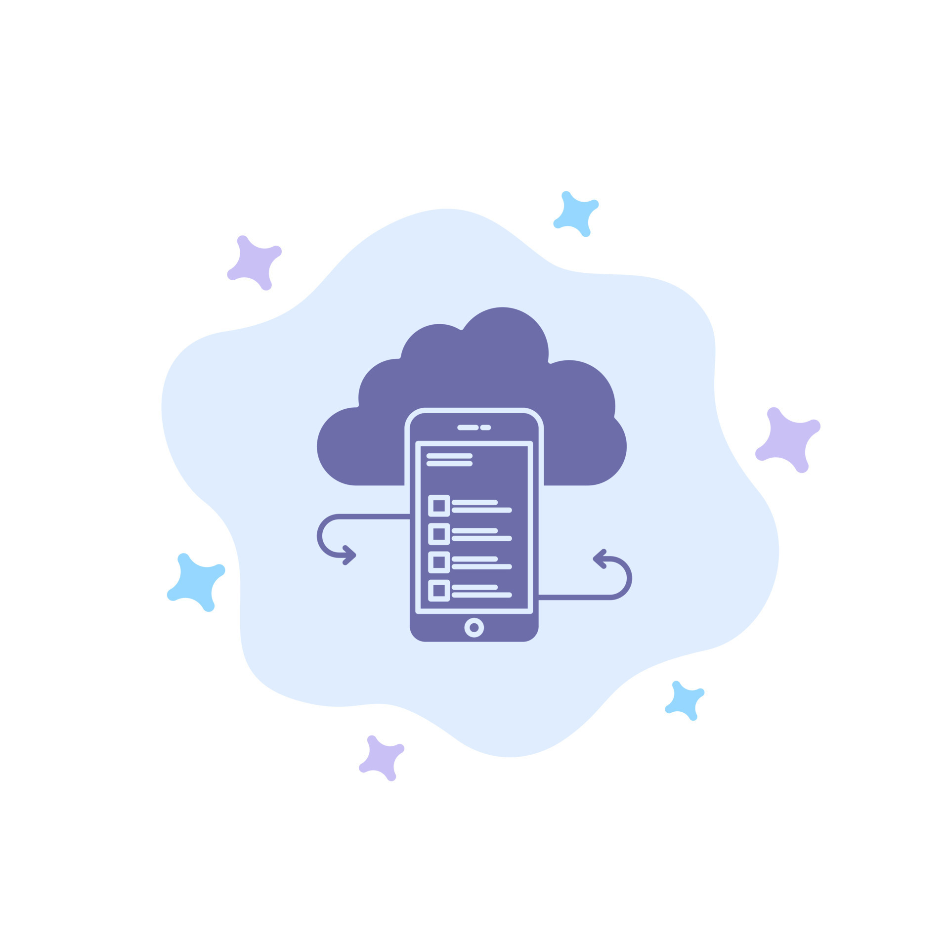 Cloud Storage Business Cloud Storage Clouds Information Mobile Safety Blue Icon On Abstract