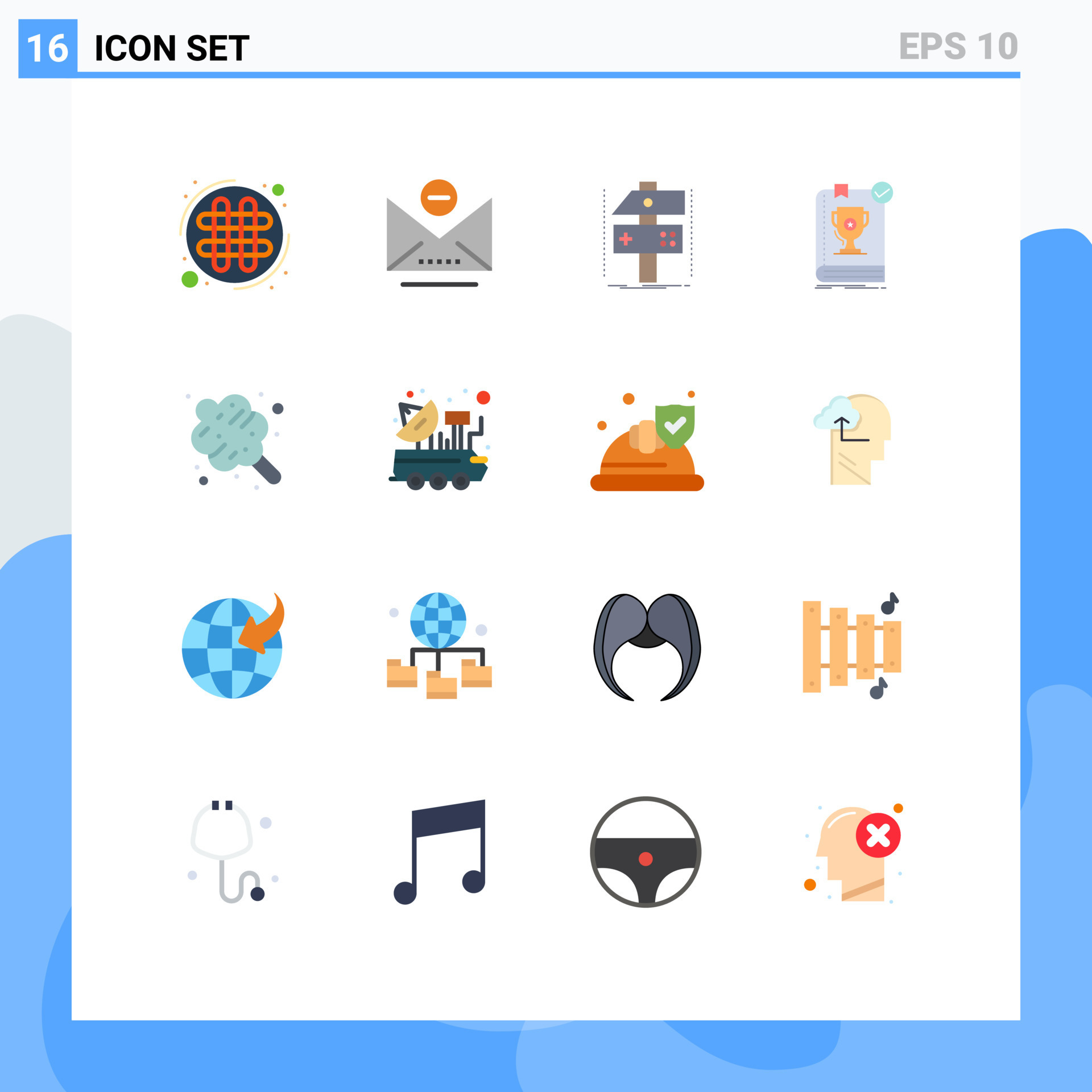 16 Universal Flat Color Signs Symbols of cotton candy rule craft leader ...