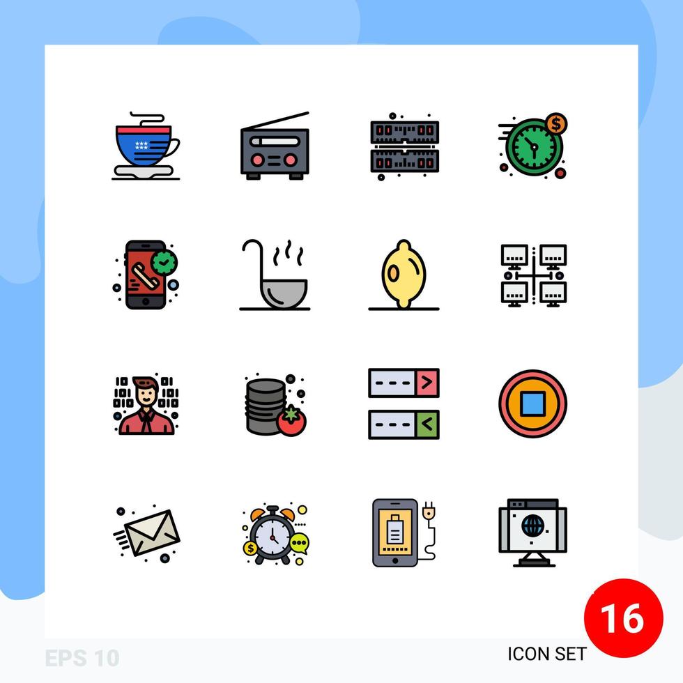 Set of 16 Vector Flat Color Filled Lines on Grid for receiver duration ... Set of 16 Vector Flat Color Filled Lines on Grid for receiver duration ...