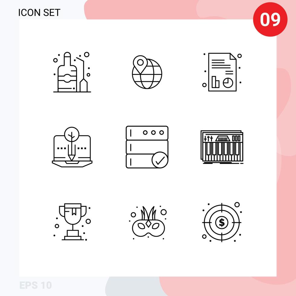 User Interface Pack Of 9 Basic Outlines Of Server Backup Medical