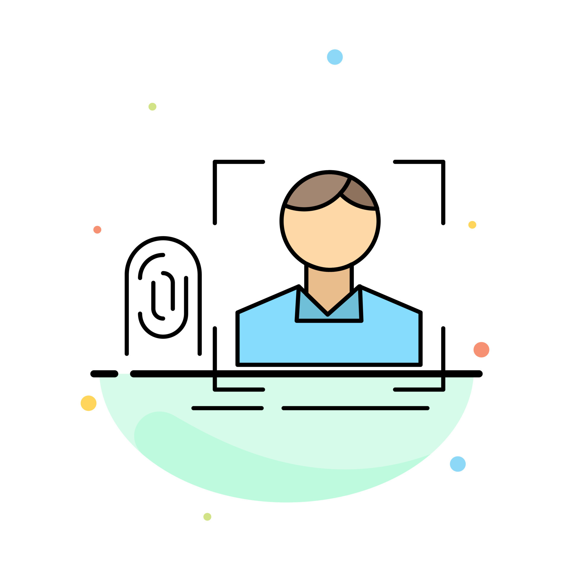 Finger Fingerprint Recognition Scan Scanning Flat Color Icon Vector 15059823 Vector Art At Vecteezy