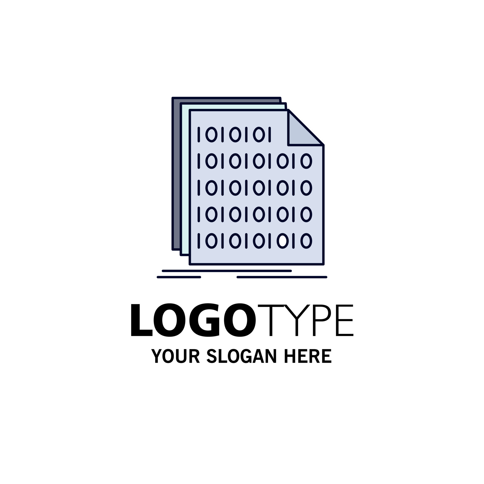 Binary Code Coding Data Document Flat Color Icon Vector 15059825 Vector Art At Vecteezy