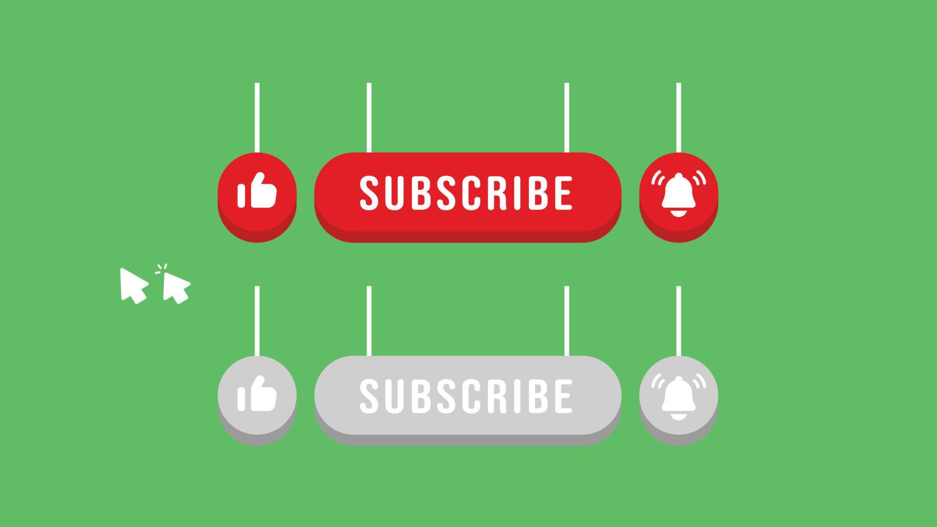 illustration vector graphic 3d of hanging subscribe channel button, like and notification bell ...