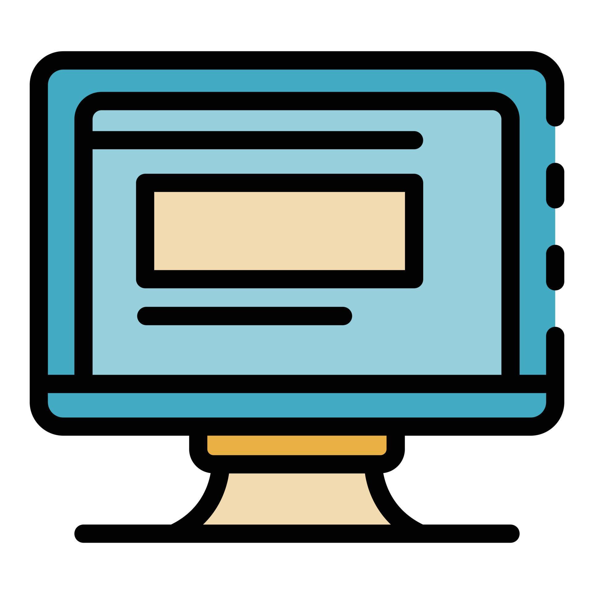 Monitor Computer Icon Color Outline Vector 15062612 Vector Art At Vecteezy