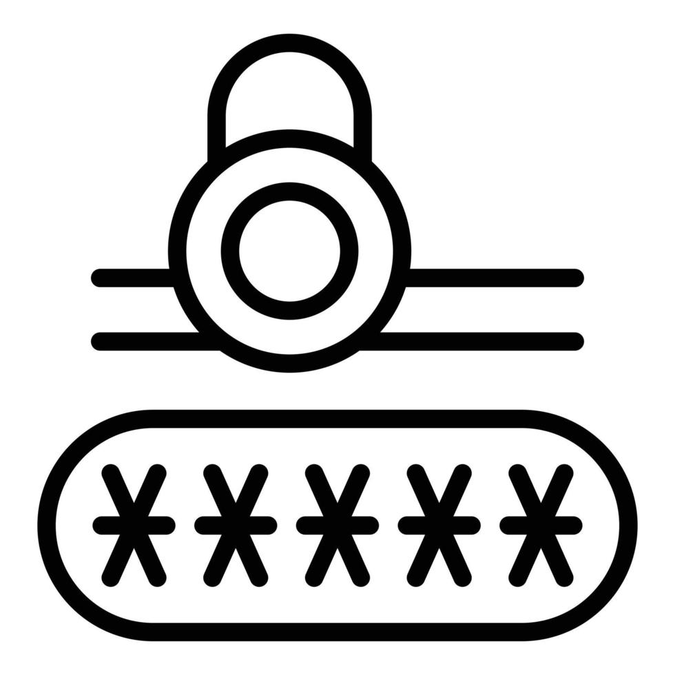 Secure Password Icon Outline Vector Stop Cyber 15064009 Vector Art At Vecteezy