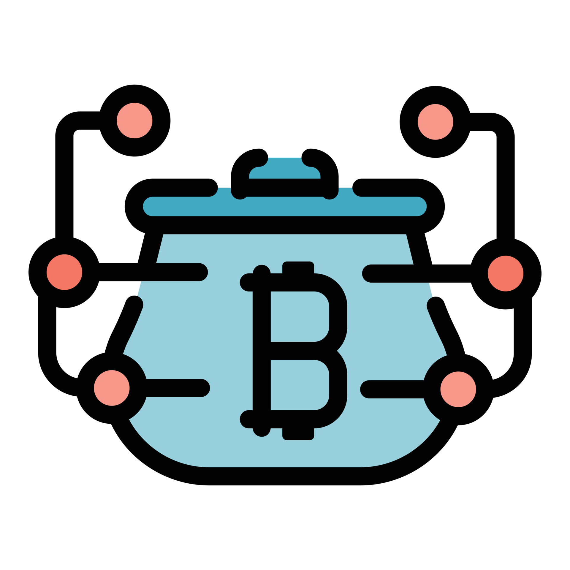 Blockchain Digital Wallet Icon Color Outline Vector 15064845 Vector Art