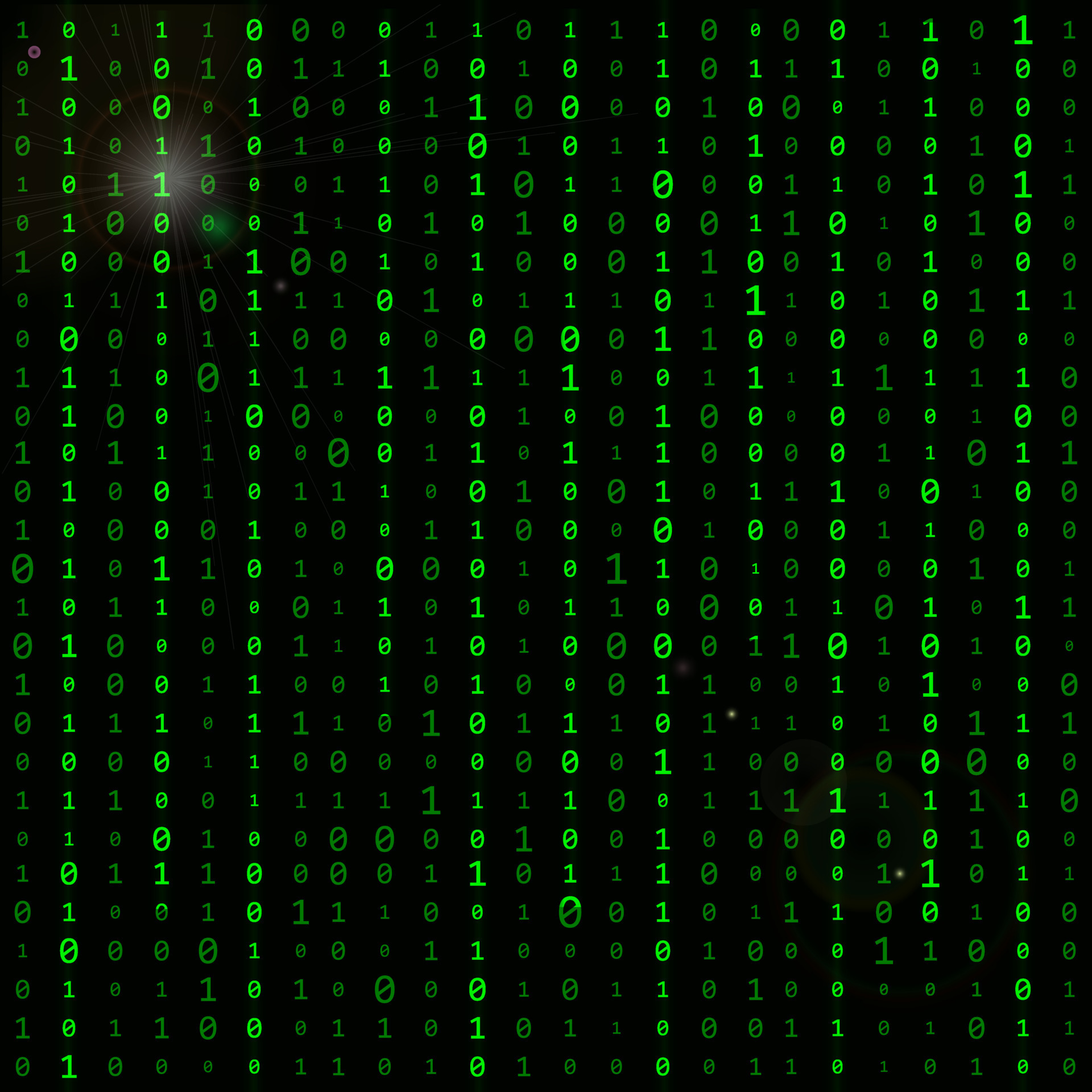 Background With Numbers On The Screen Binary Code Zero One Matrix