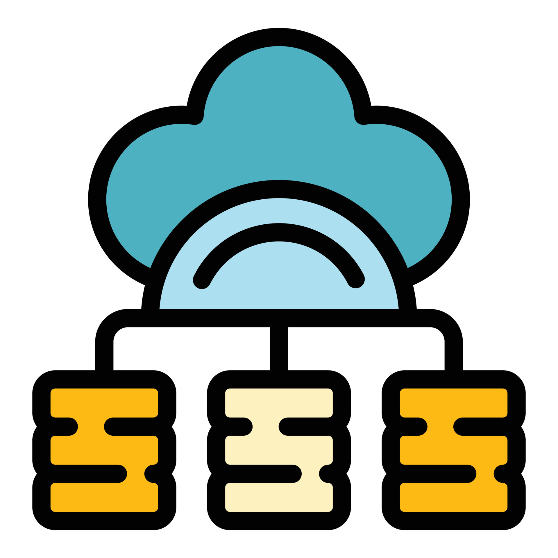 Customer Data Server Cloud Icon Color Outline Vector 15067644 Vector Art At Vecteezy