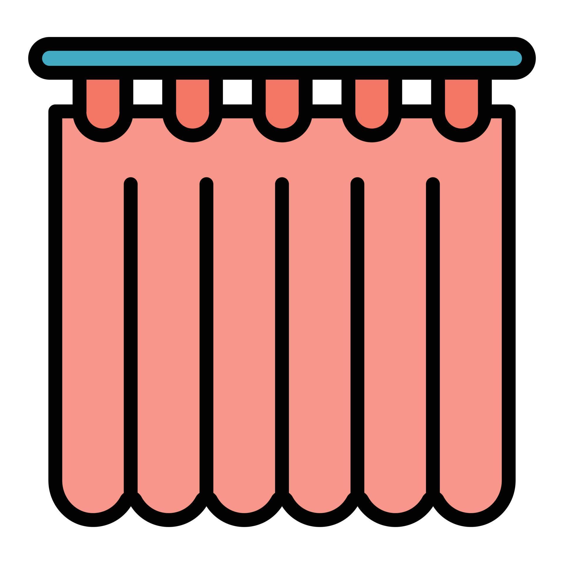 Shower Curtain Icon Color Outline Vector 15068210 Vector Art At Vecteezy