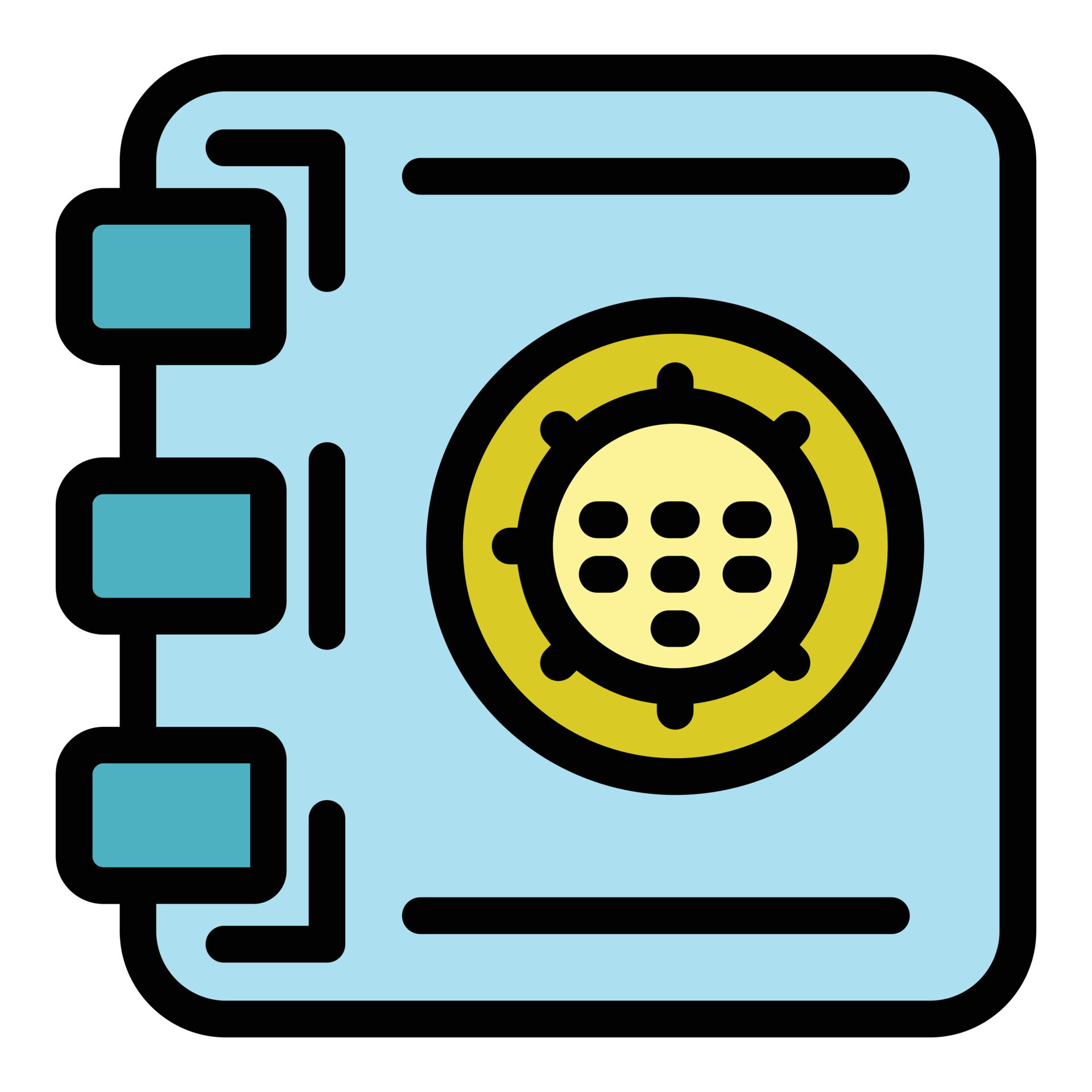 Bank Safe Box Icon Color Outline Vector 15068759 Vector Art At Vecteezy