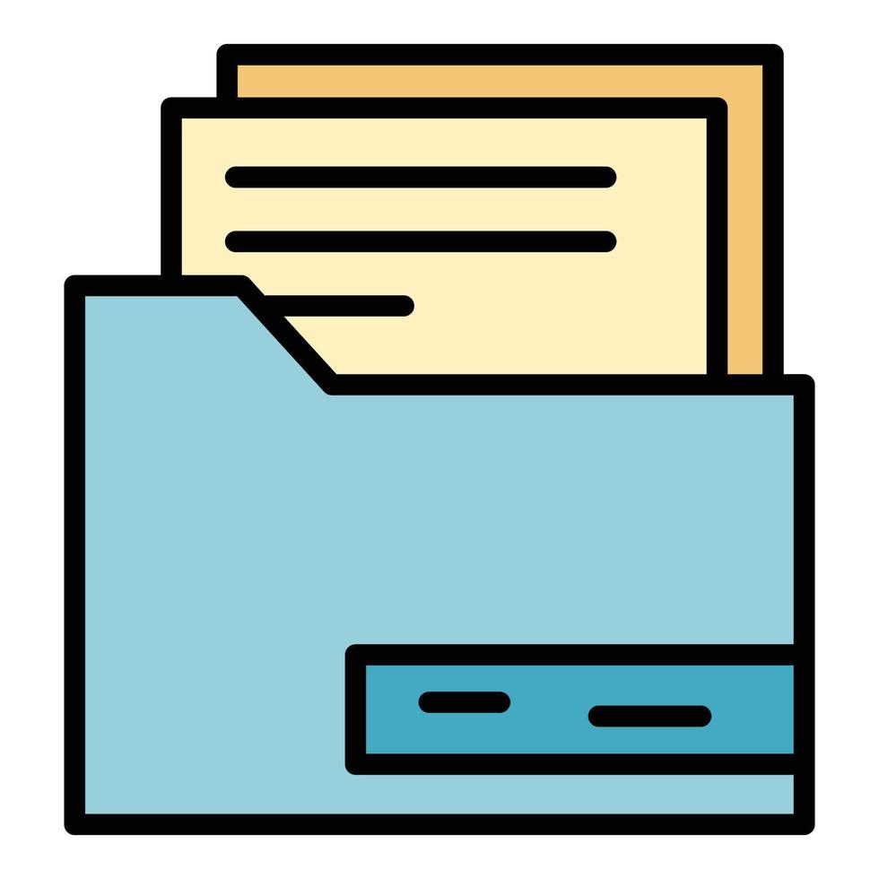 File Folder Report Icon Color Outline Vector 15068767 Vector Art At