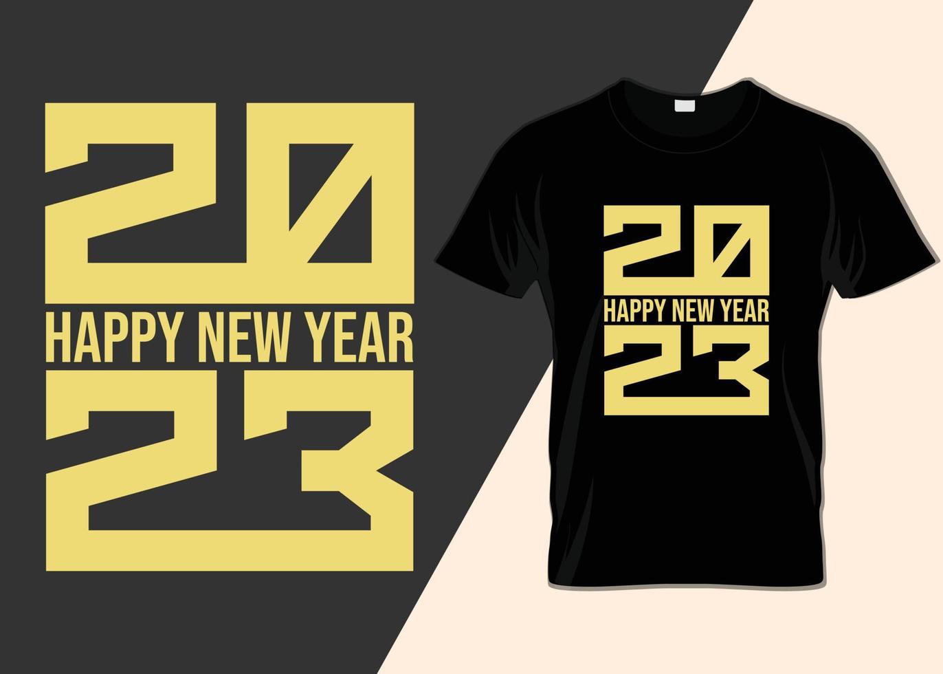 Happy new year 2023 Typography T-shirt design 15068999 Vector Art at Vecteezy