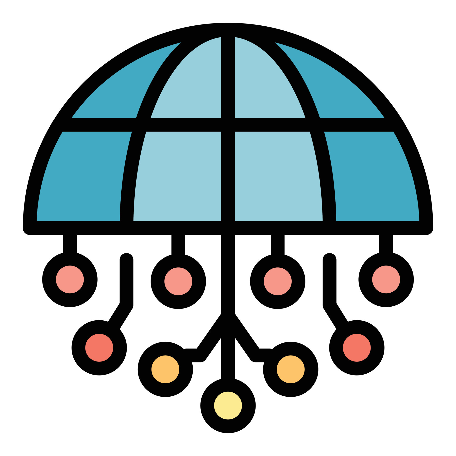 Digital Global Network Icon Color Outline Vector 15069084 Vector Art At