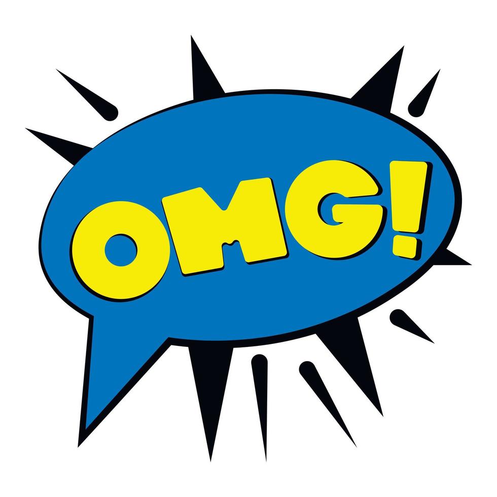 Omg speech bubble icon, cartoon style 15071201 Vector Art at Vecteezy