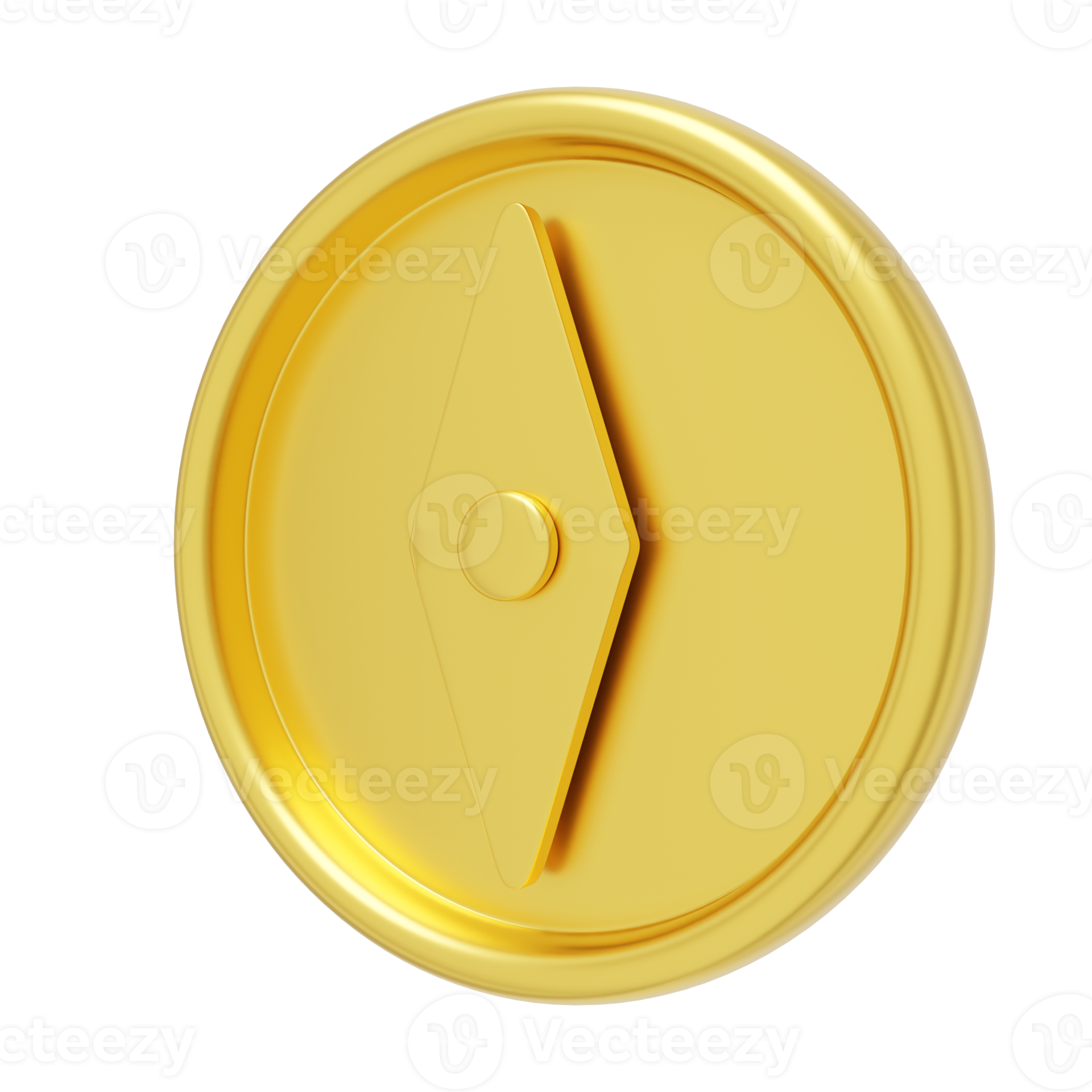 Compass Gold Metal Navigation Direction Finding 3d Rendering Png