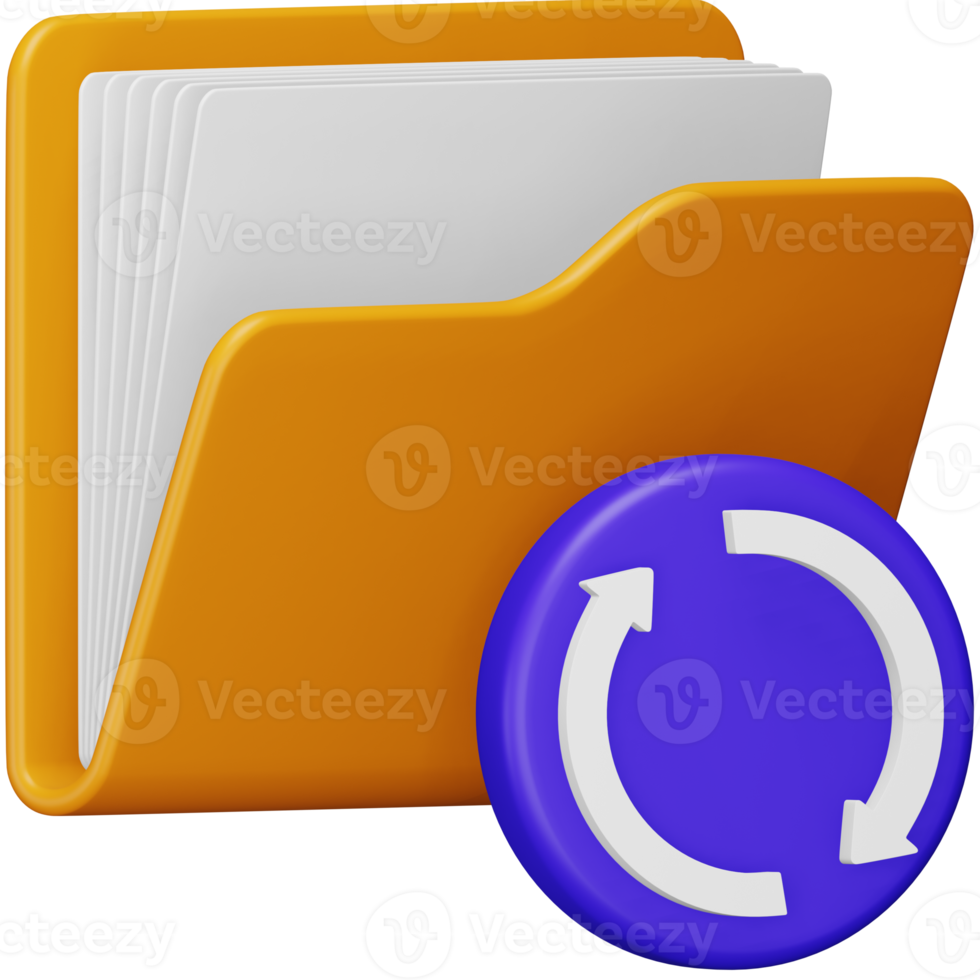 Sync Folder 3d Rendering Isometric Icon 15072067 Png
