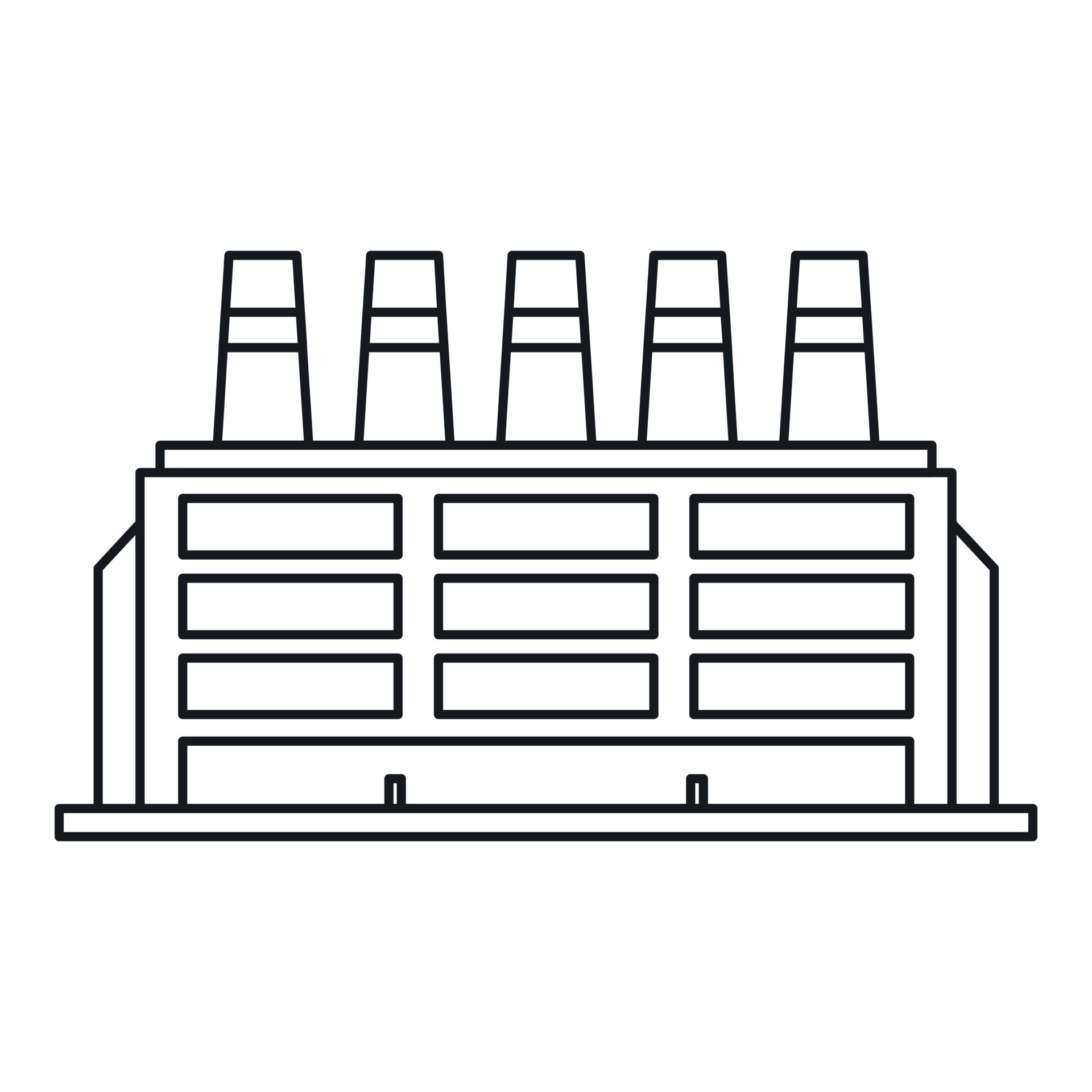 Manufacturing Factory Building Icon Outline Style 15074741 Vector Art
