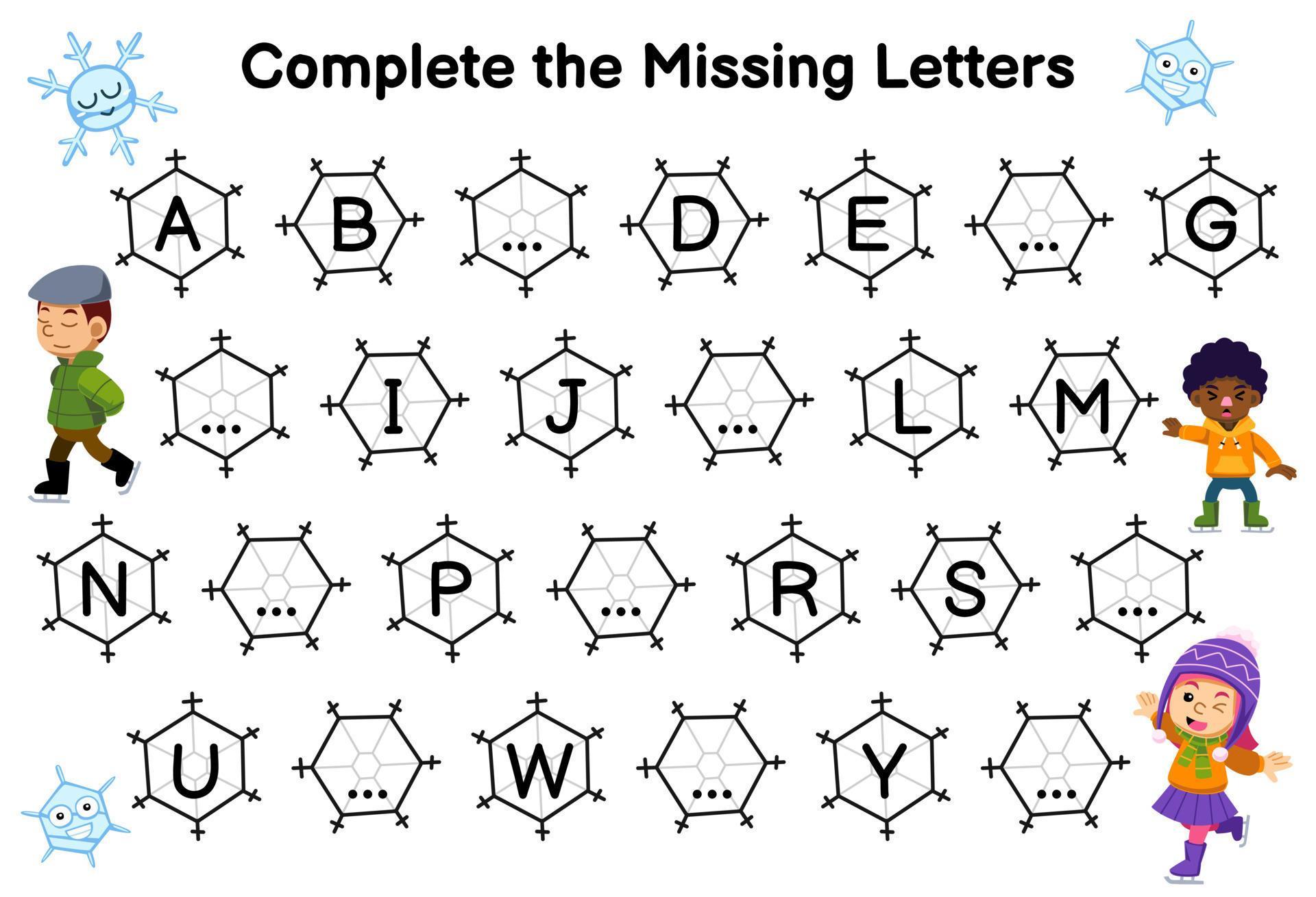 Education game for complete the missing letters with cute cartoon boy ...