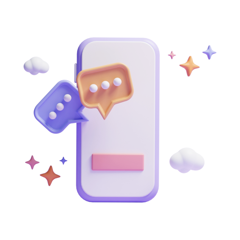 3d Speech Bubbles Icon Or Chat Message Notification Icon Or 3d Online Messaging Icon 15078727 Png