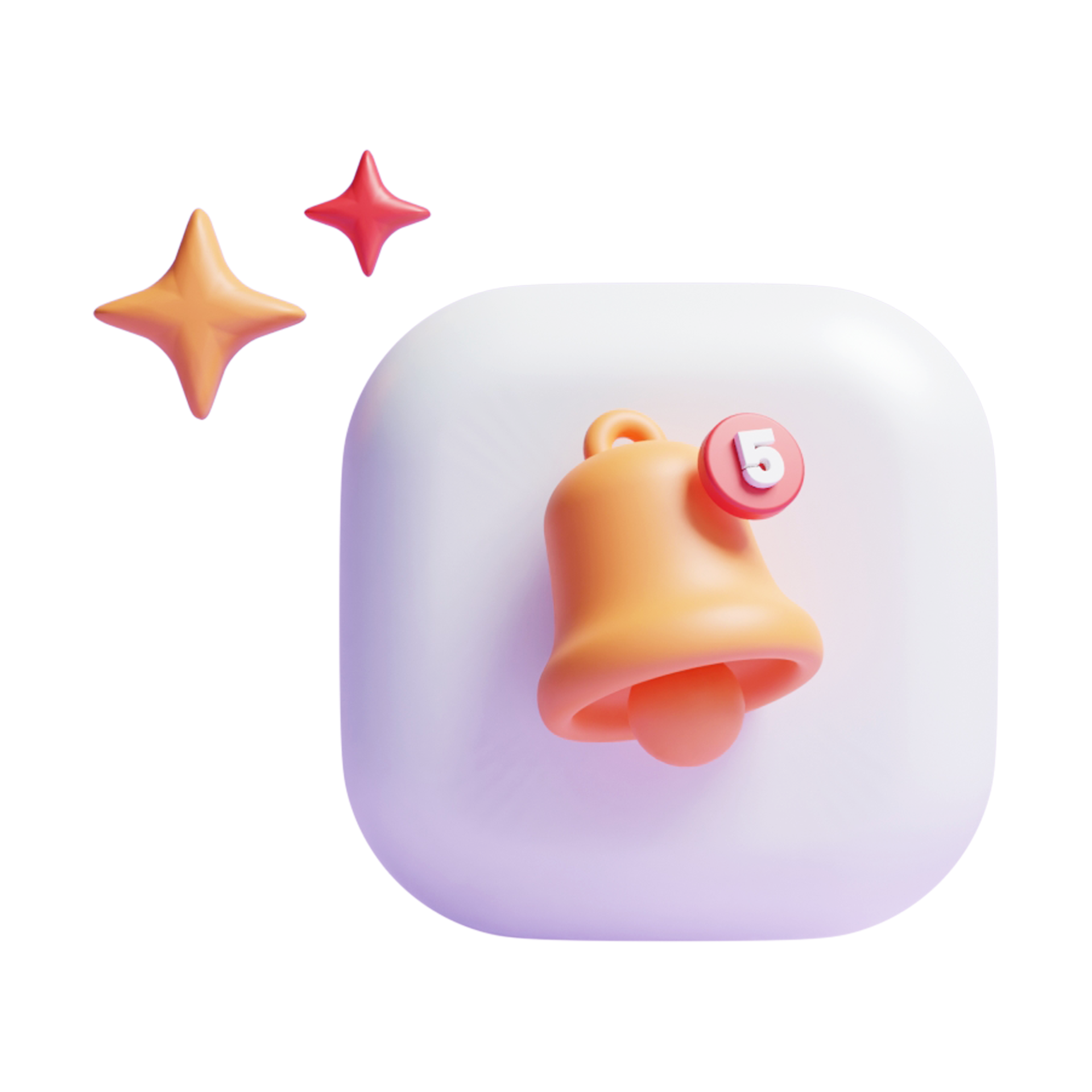 3d notification bell icon with push bubble speech notification icon or ...