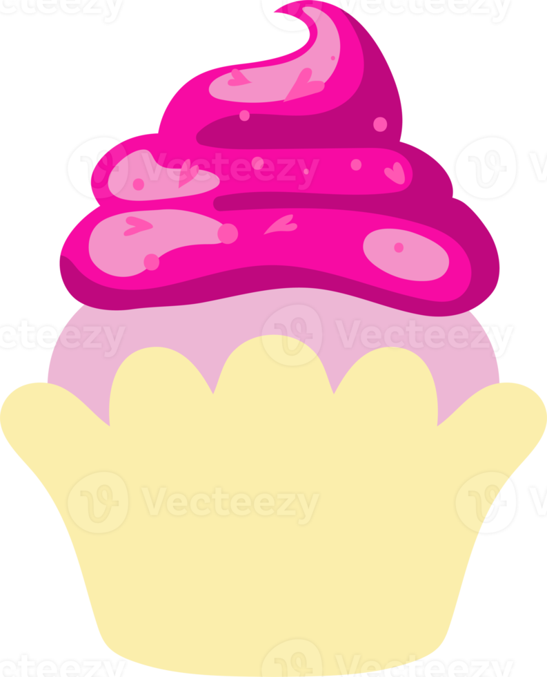 Pink Cupcake With Heart 15079489 Png
