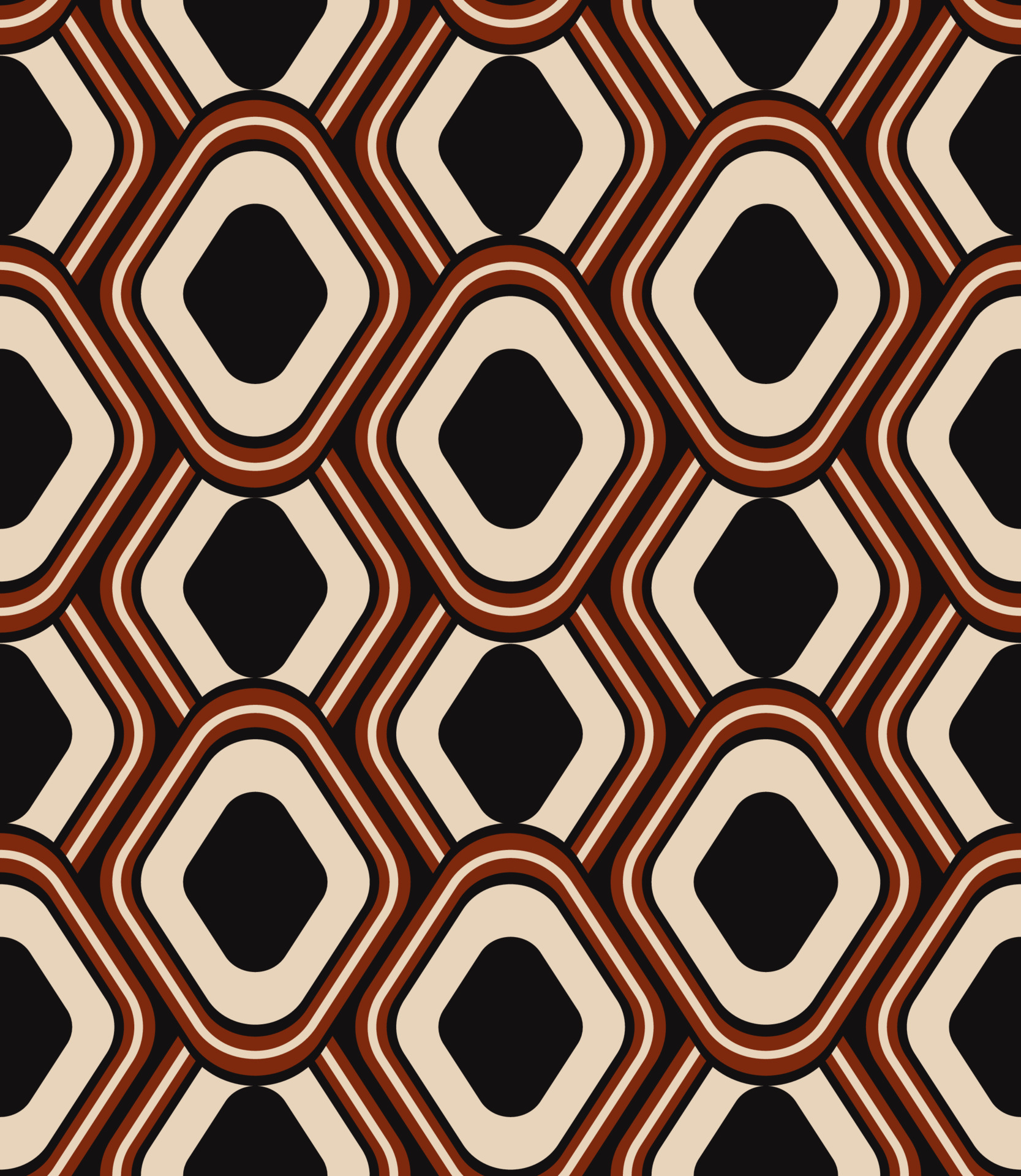 Abstract Geometric Pattern Retro Red Black Color Abstract Geometric Shape Overlapping Seamless